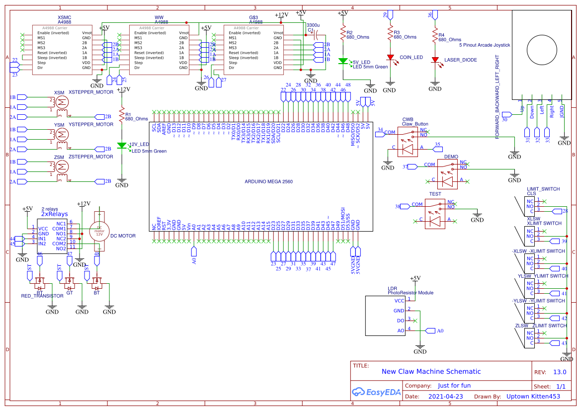 Claw Machine PCB V13 - OSHWLab