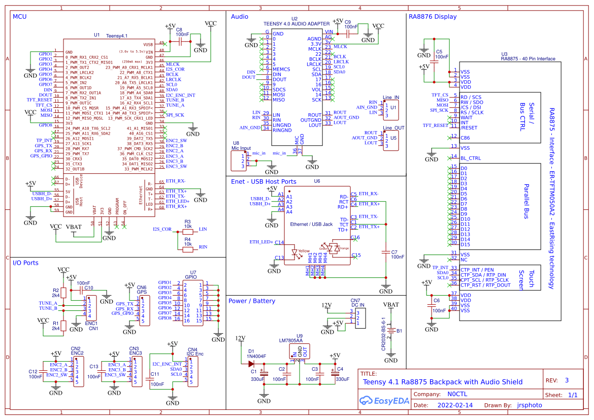 Teensy SDR Display Audio Processor - OSHWLab