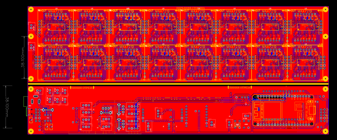Clock 2x8 Raspil Esp32 30 38pin Max7219 V5 0 1 Smd Platform For