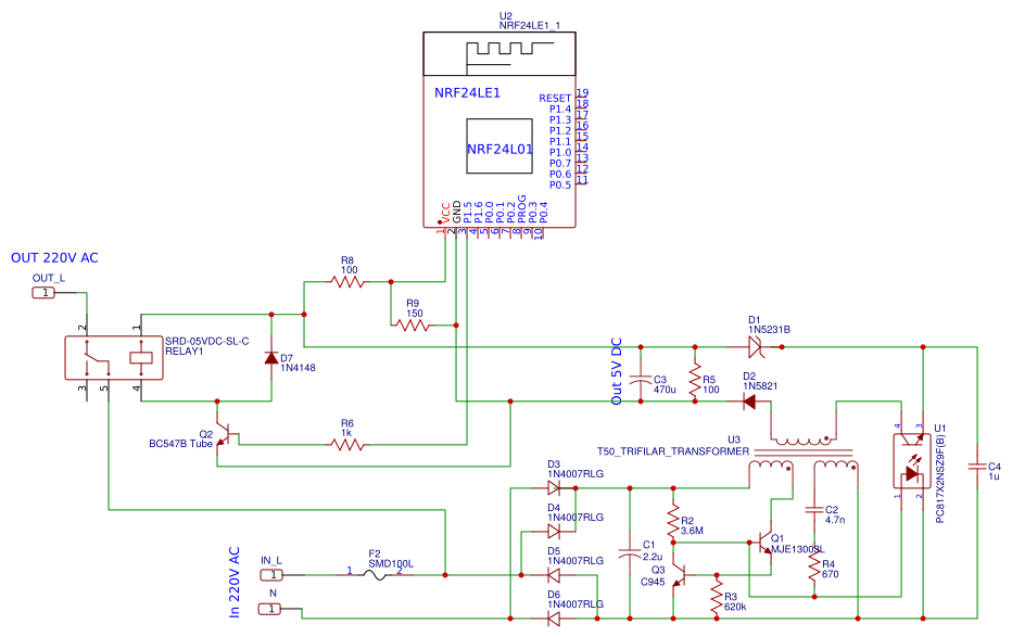 WIFI_NRF24L01_rele_220_01 - Platform for creating and sharing projects - OSHWLab