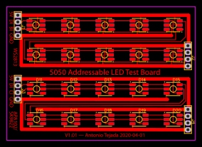 Addressable LED test board - EasyEDA open source hardware lab