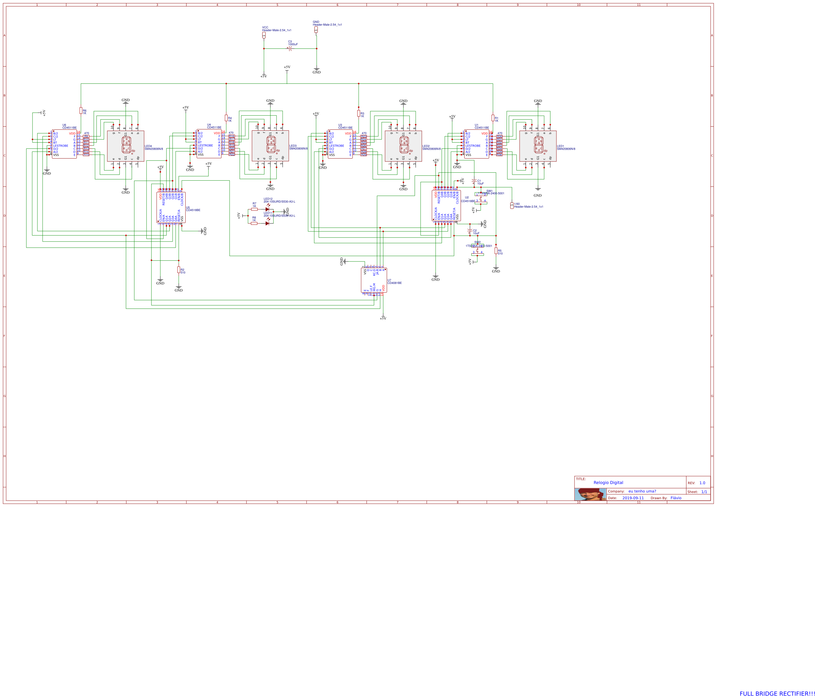 Relógio Digital - OSHWLab