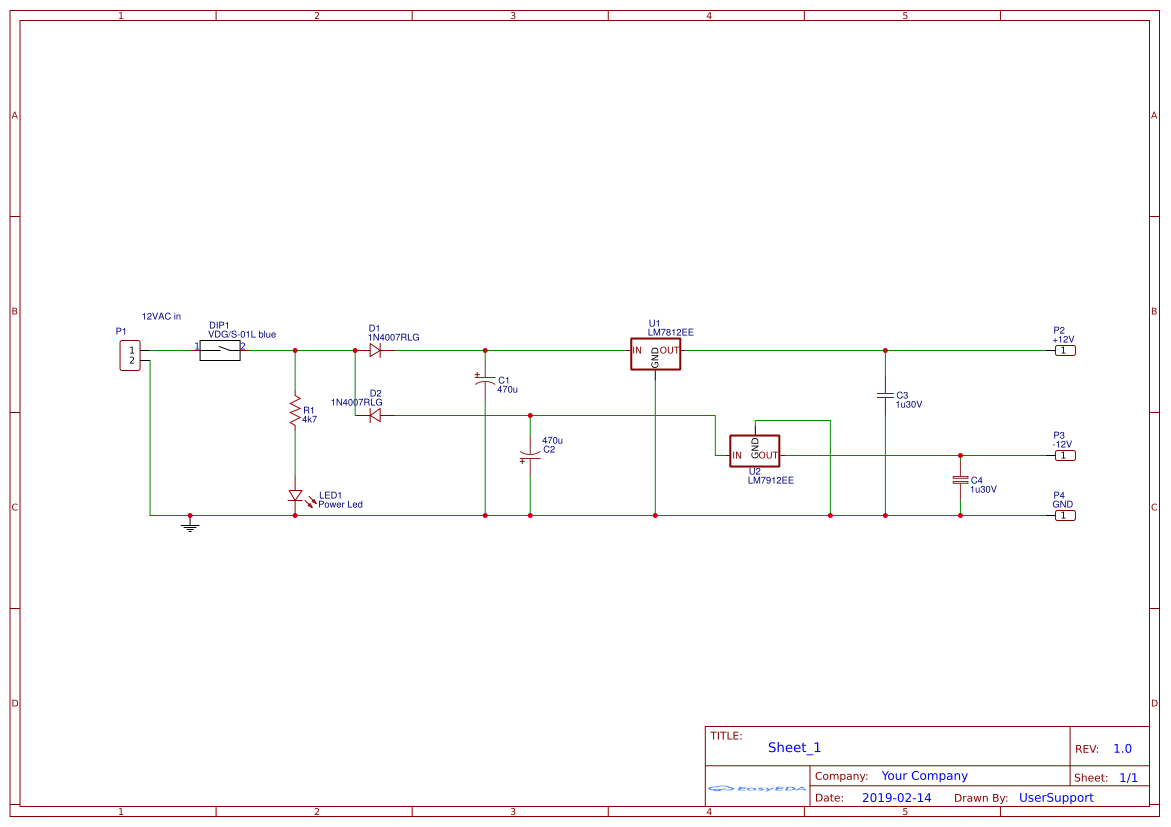 MIAW +/-12V PSU - Platform for creating and sharing projects - OSHWLab