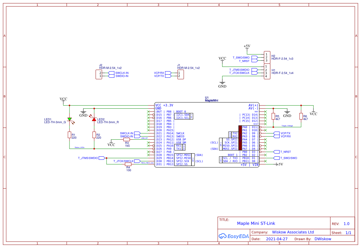 Maple Mini based ST-Link V2.1 - OSHWLab
