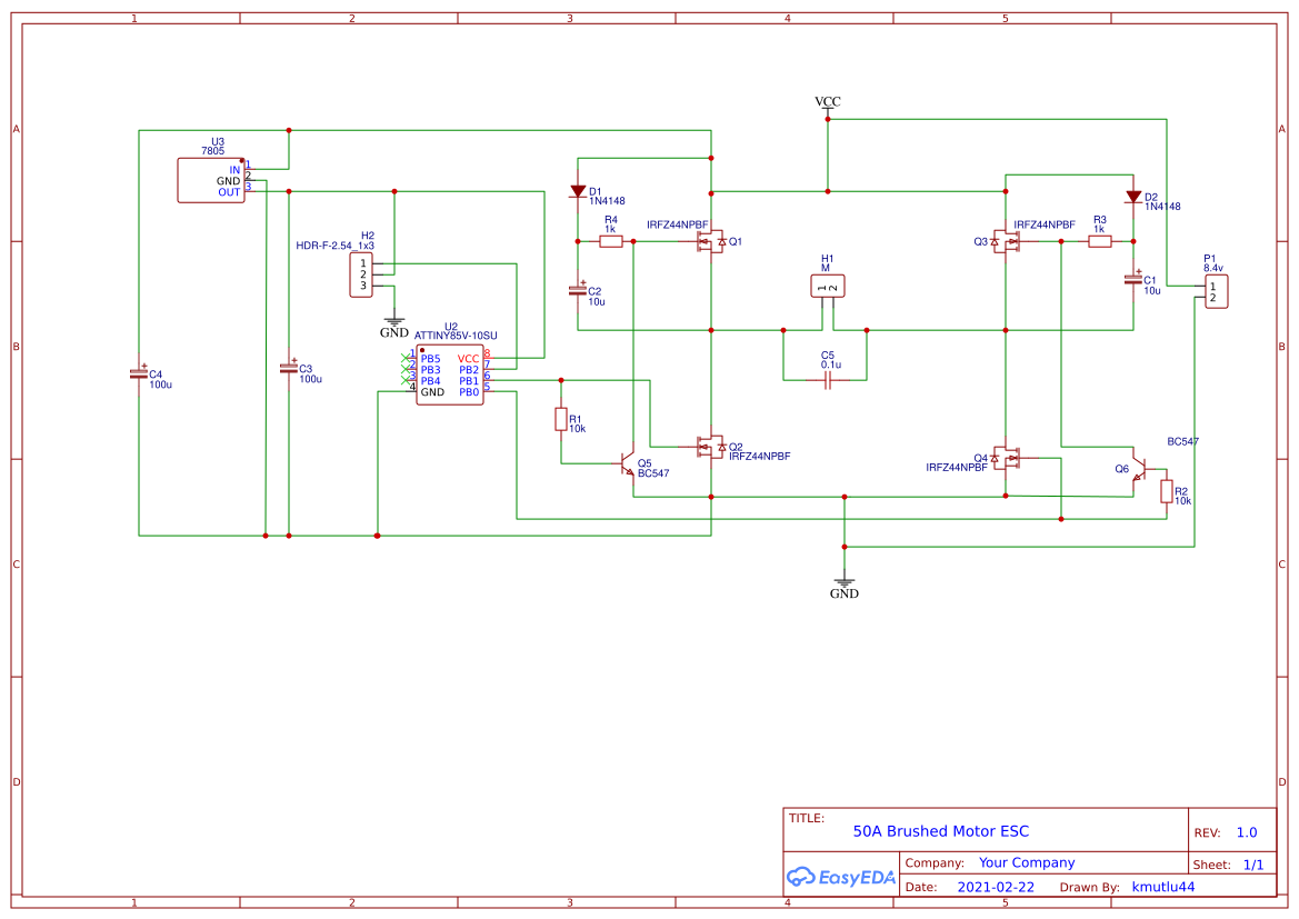 50A Brushed Motor ESC - EasyEDA open source hardware lab