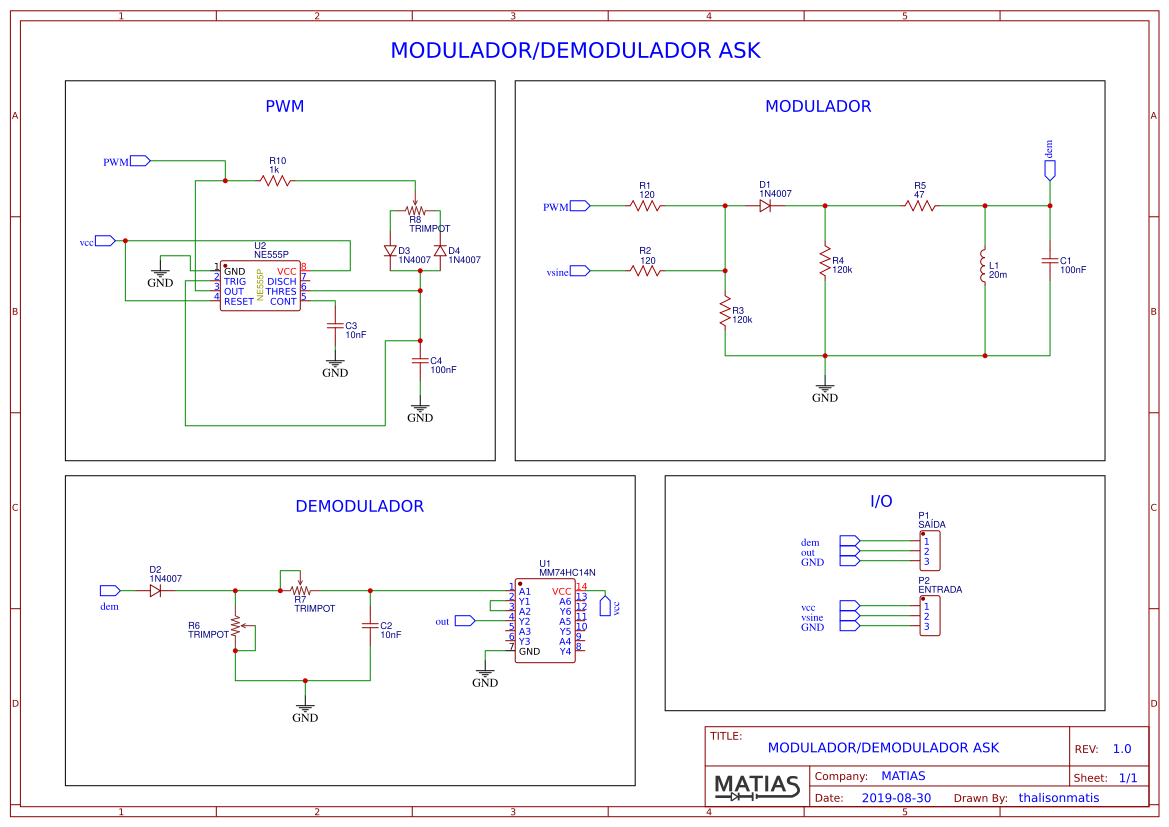 Modulador e Demodulador ASK - OSHWLab