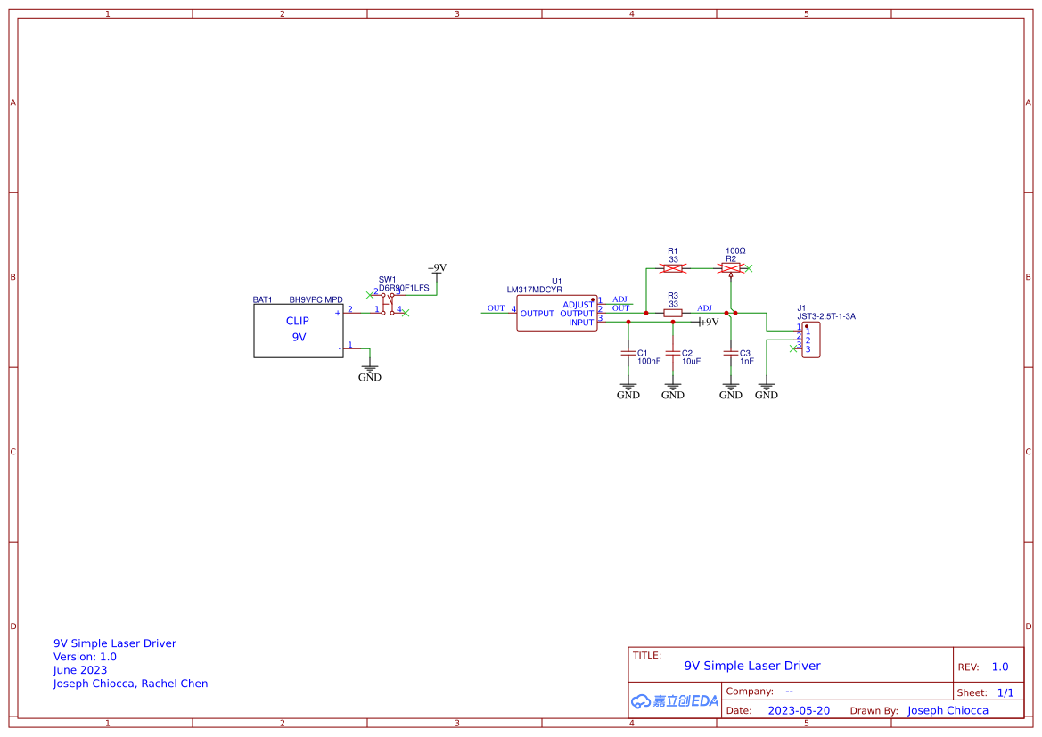 9V Simple Laser Driver - EasyEDA open source hardware lab