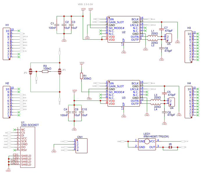 MAX98357 ESP32 shield - EasyEDA open source hardware lab