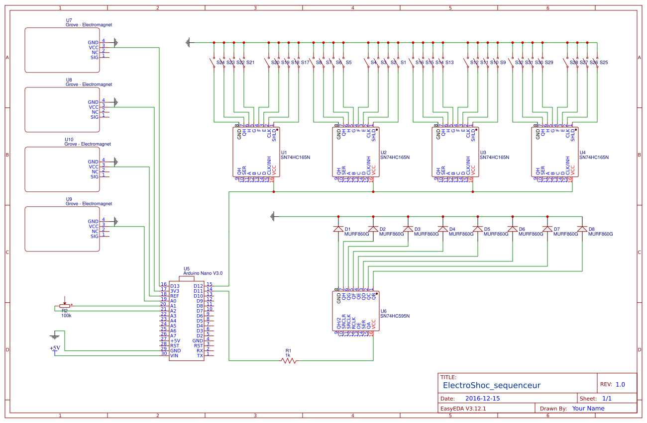 electroShock sequencer - EasyEDA open source hardware lab