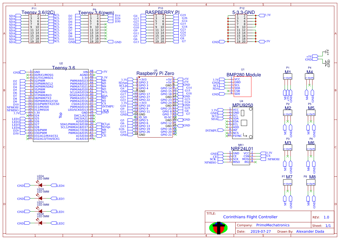 Corinthians Flight Controller - EasyEDA open source hardware lab