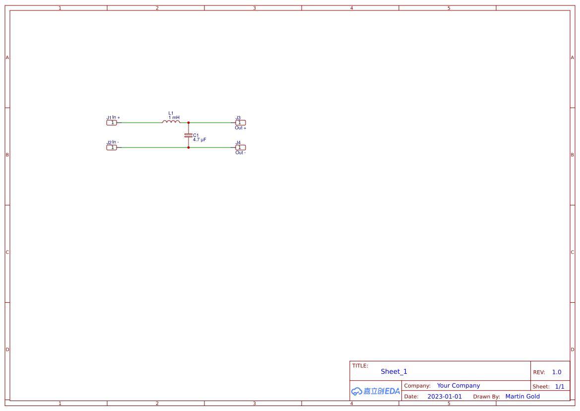Subwoofer filter (8ohm speaker) - EasyEDA open source hardware lab