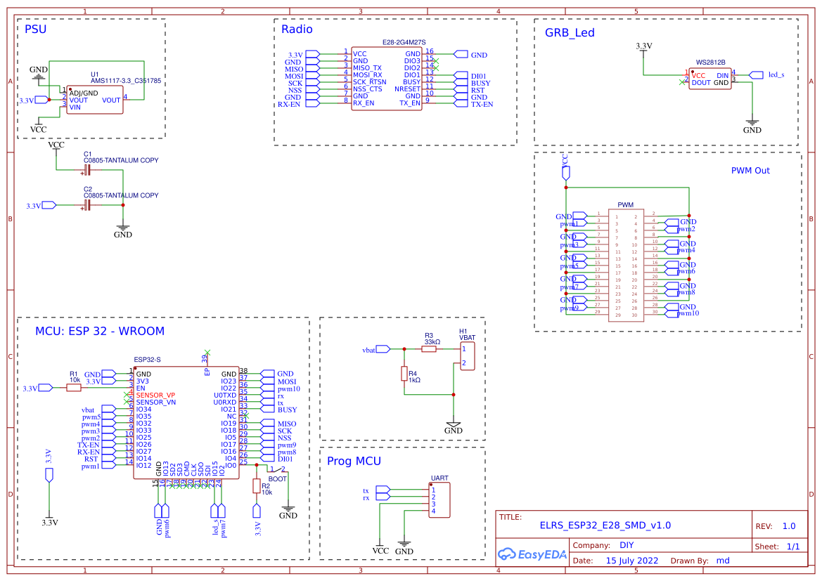 PCB_ELRS ESP32 E28 RX v1.0 ASM - EasyEDA open source hardware lab