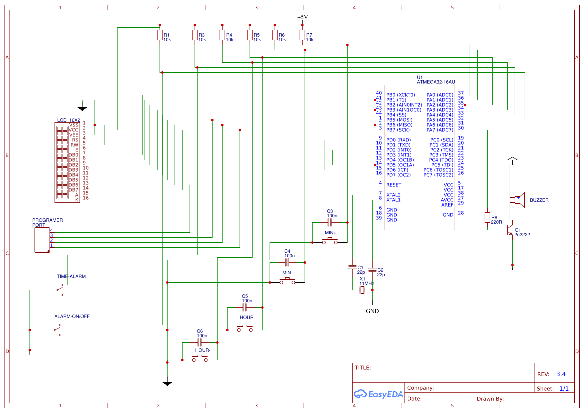 Digital Alarm Clock - Platform for creating and sharing projects - OSHWLab