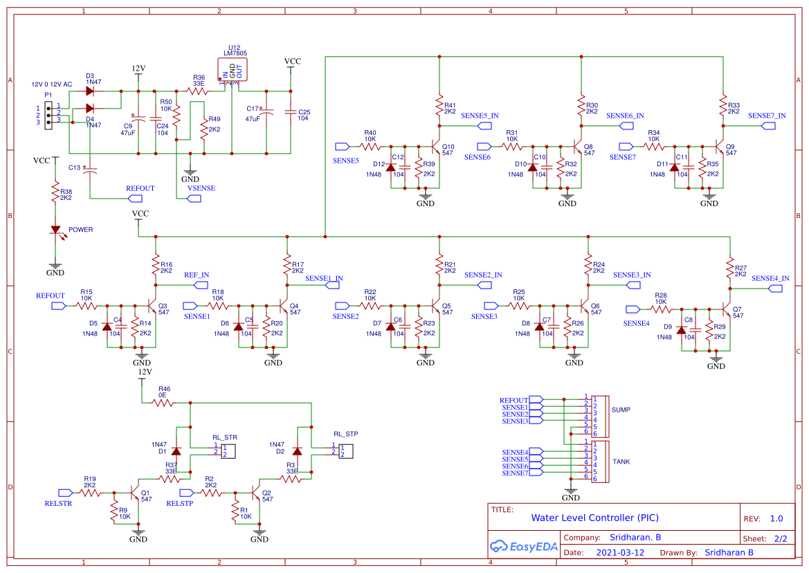 Water level controller - EasyEDA open source hardware lab