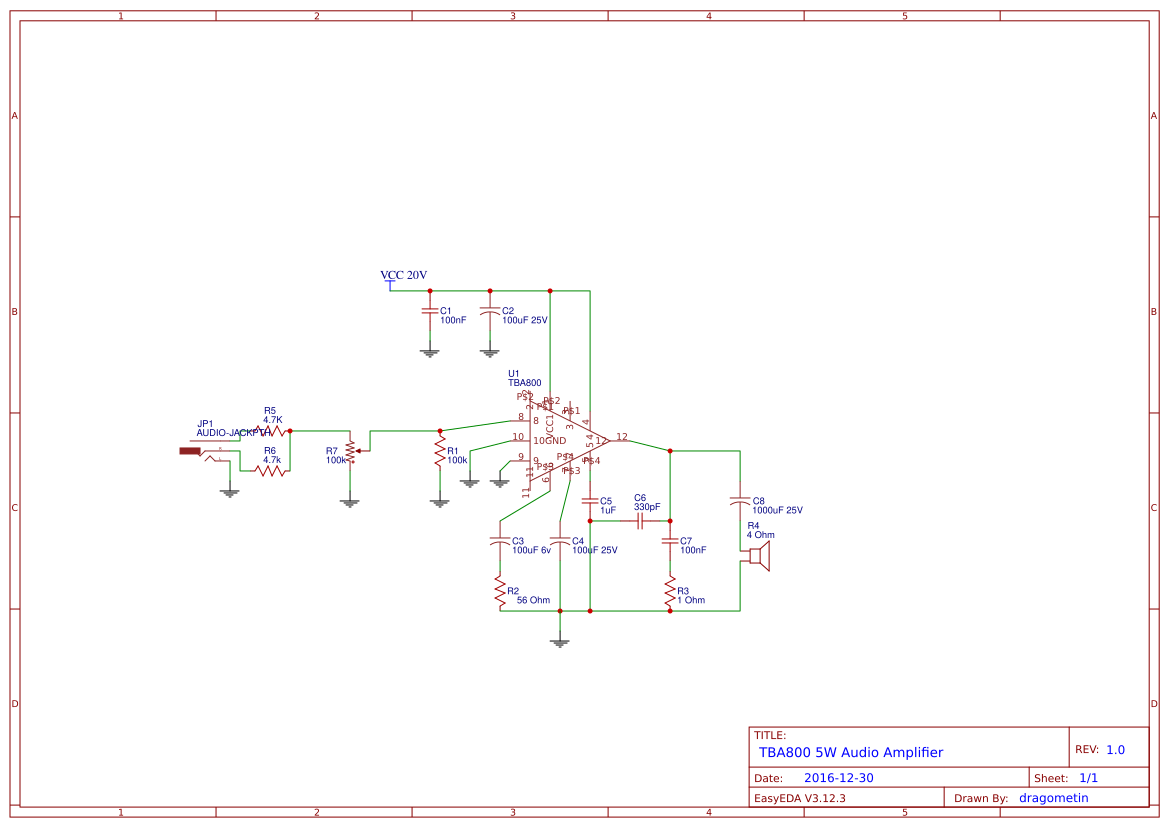 TBA800 - 5W Audio Amplifier - OSHWLab