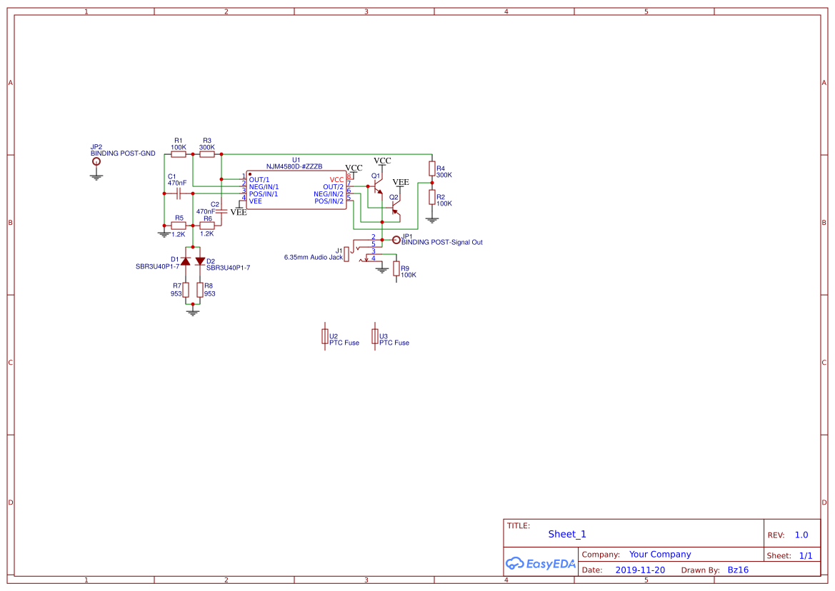 Sinusoidal Audio Generator - EasyEDA open source hardware lab