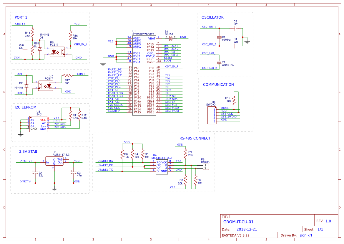 STM32F072C8T6 UC - EasyEDA open source hardware lab