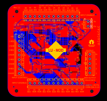 LU-MOD quad latching points interlock - EasyEDA open source hardware lab