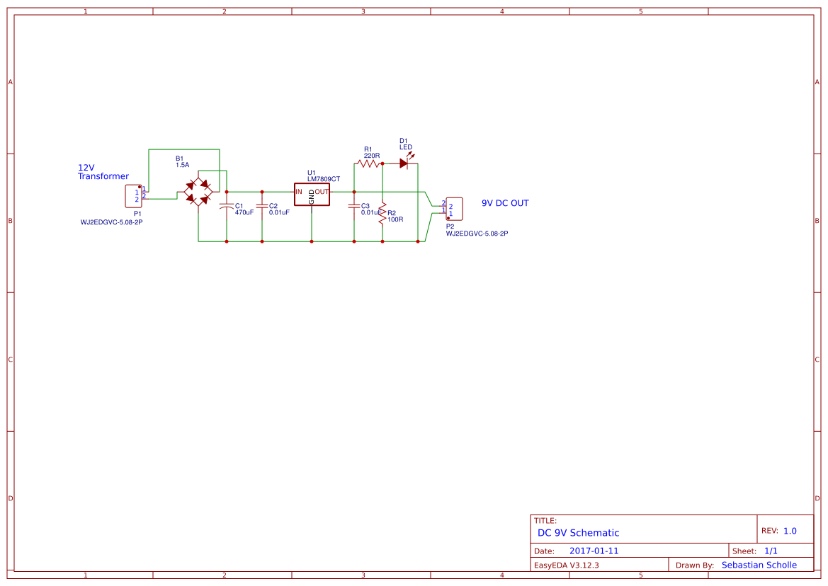 DC 9V Linear Power supply - EasyEDA open source hardware lab