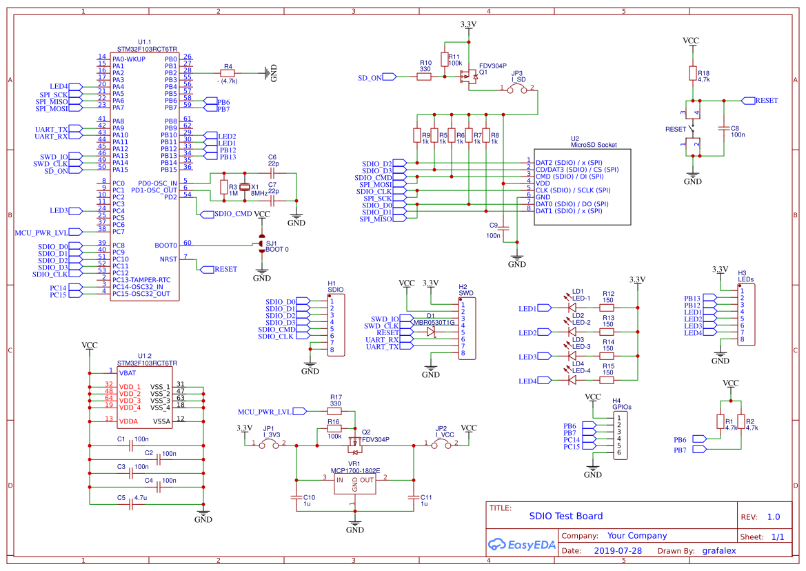 Low Voltage SDIO - EasyEDA open source hardware lab