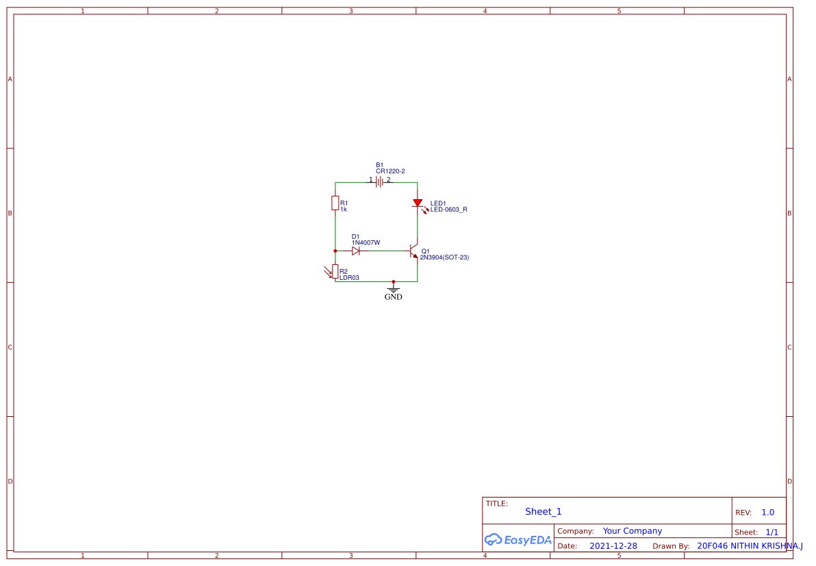 ambient light sensor using LDR - EasyEDA open source hardware lab