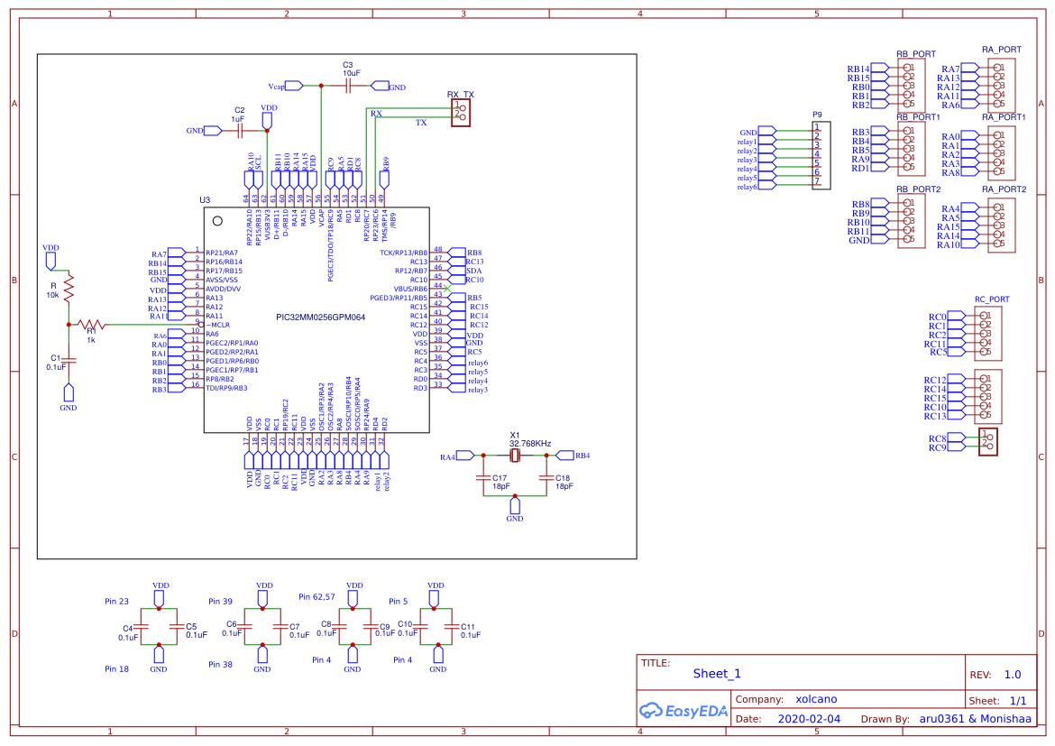 Pic32-6 Relays - EasyEDA open source hardware lab