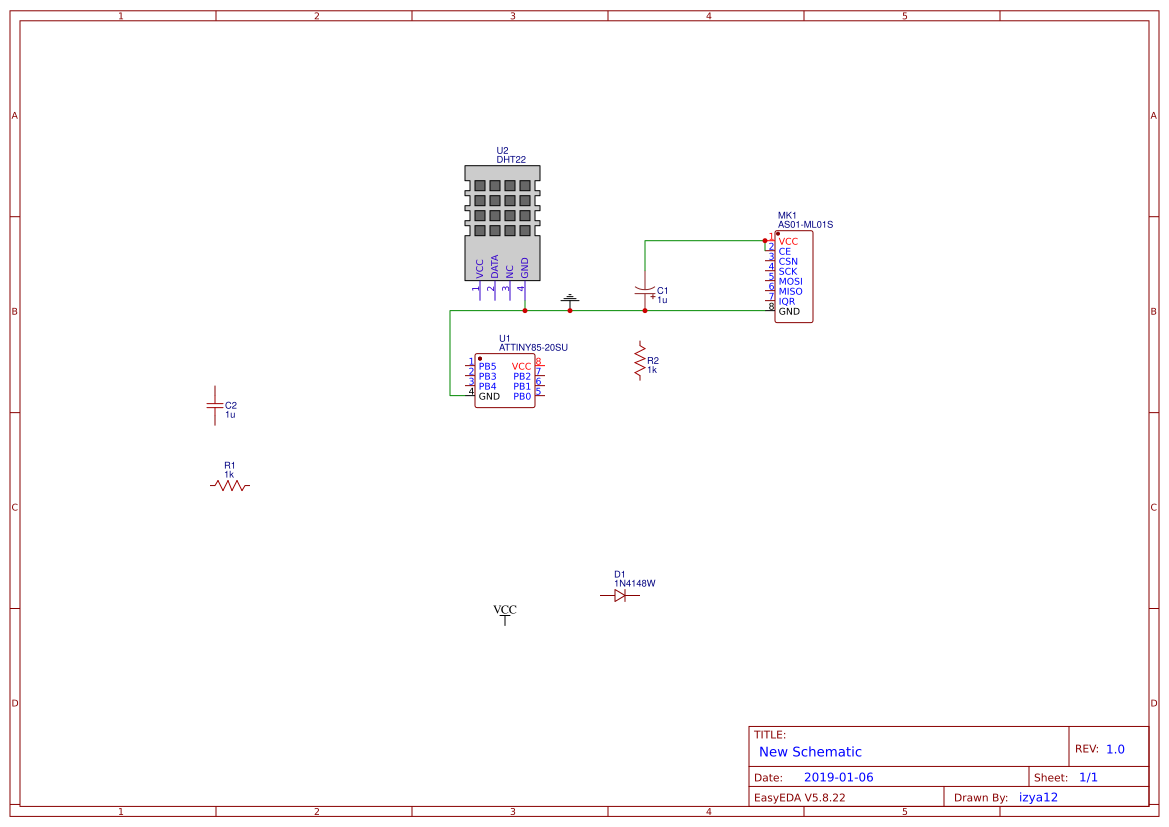 DHT22 ATtiny85 NRF24L01 - Platform for creating and sharing projects - OSHWLab