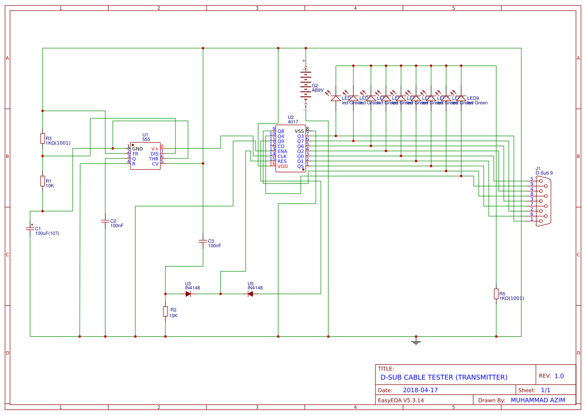 D-SUB CABLE TESTER (LATEST) - EasyEDA open source hardware lab