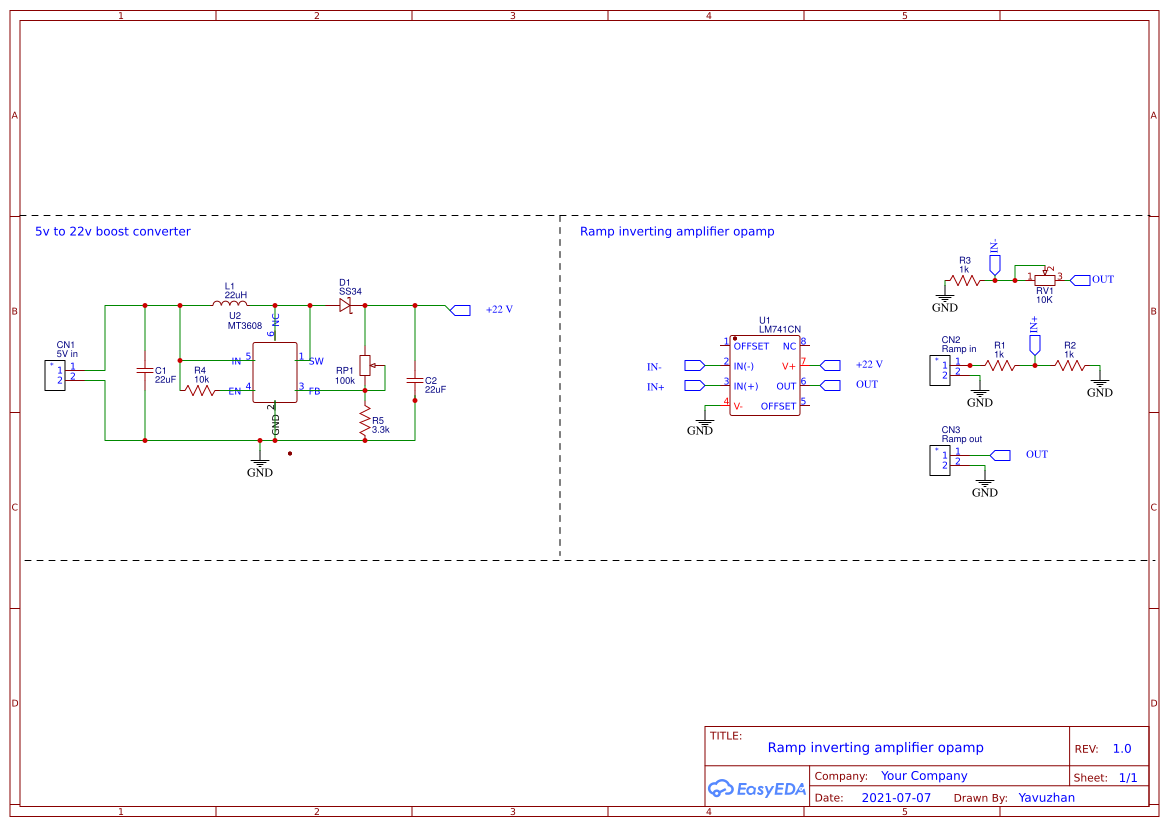 Ramp inverting amplifier opamp - Platform for creating and sharing projects - OSHWLab