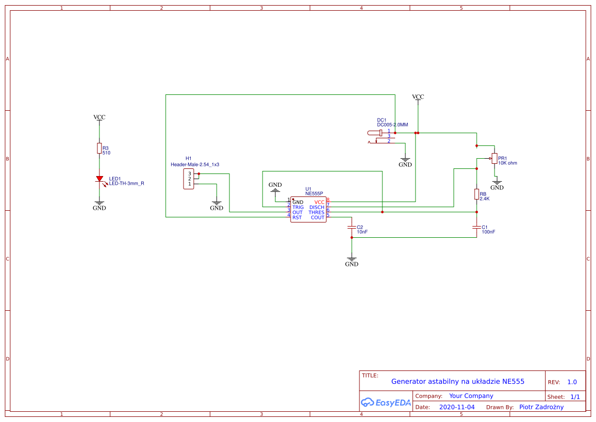 Generator astabilny NE555 - OSHWLab