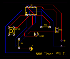 William Thomas 555 Timer PCB - EasyEDA open source hardware lab
