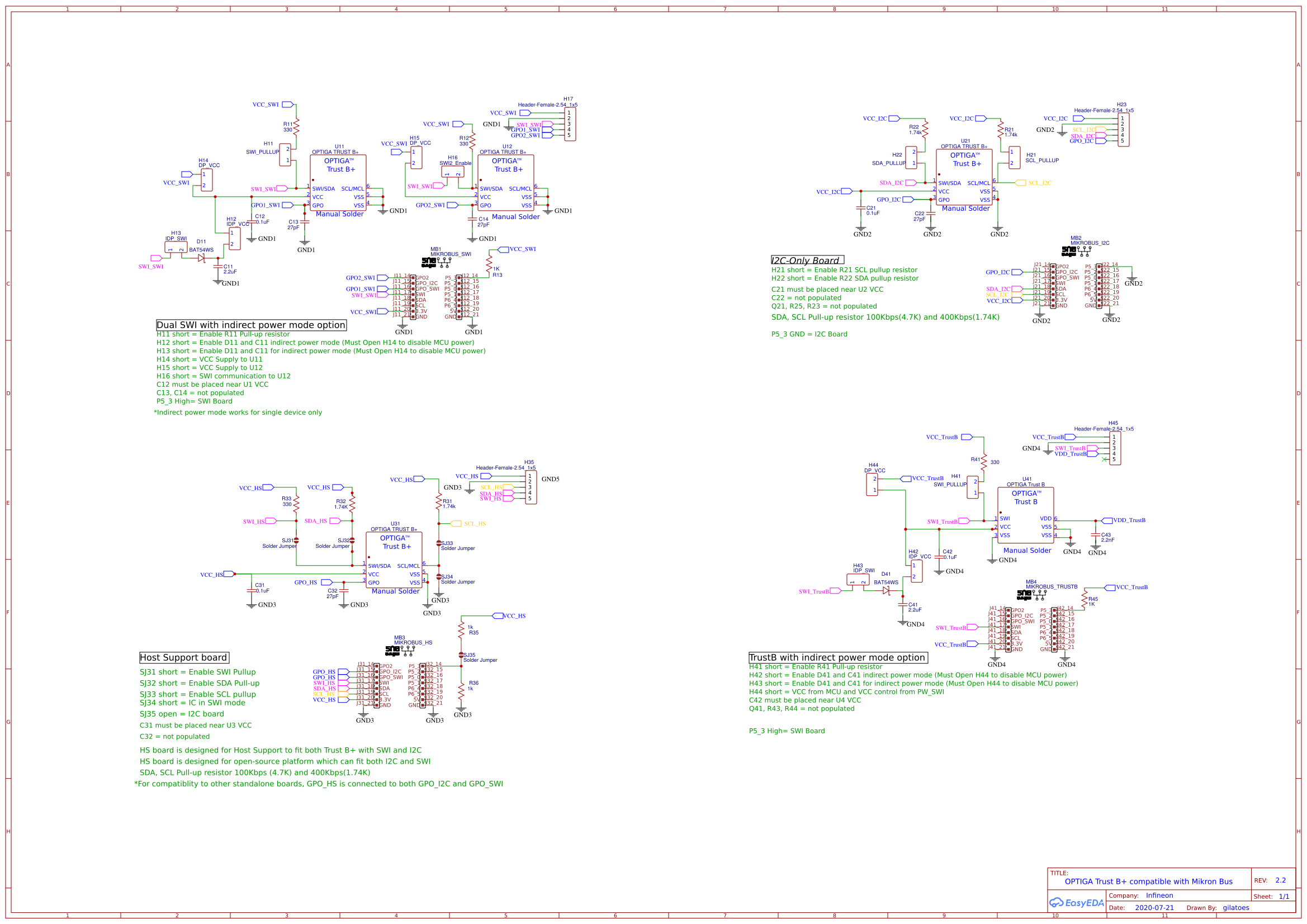 OPTIGA Trust B+ Evaluation kit MikroBus Version 2.4 - OSHWLab