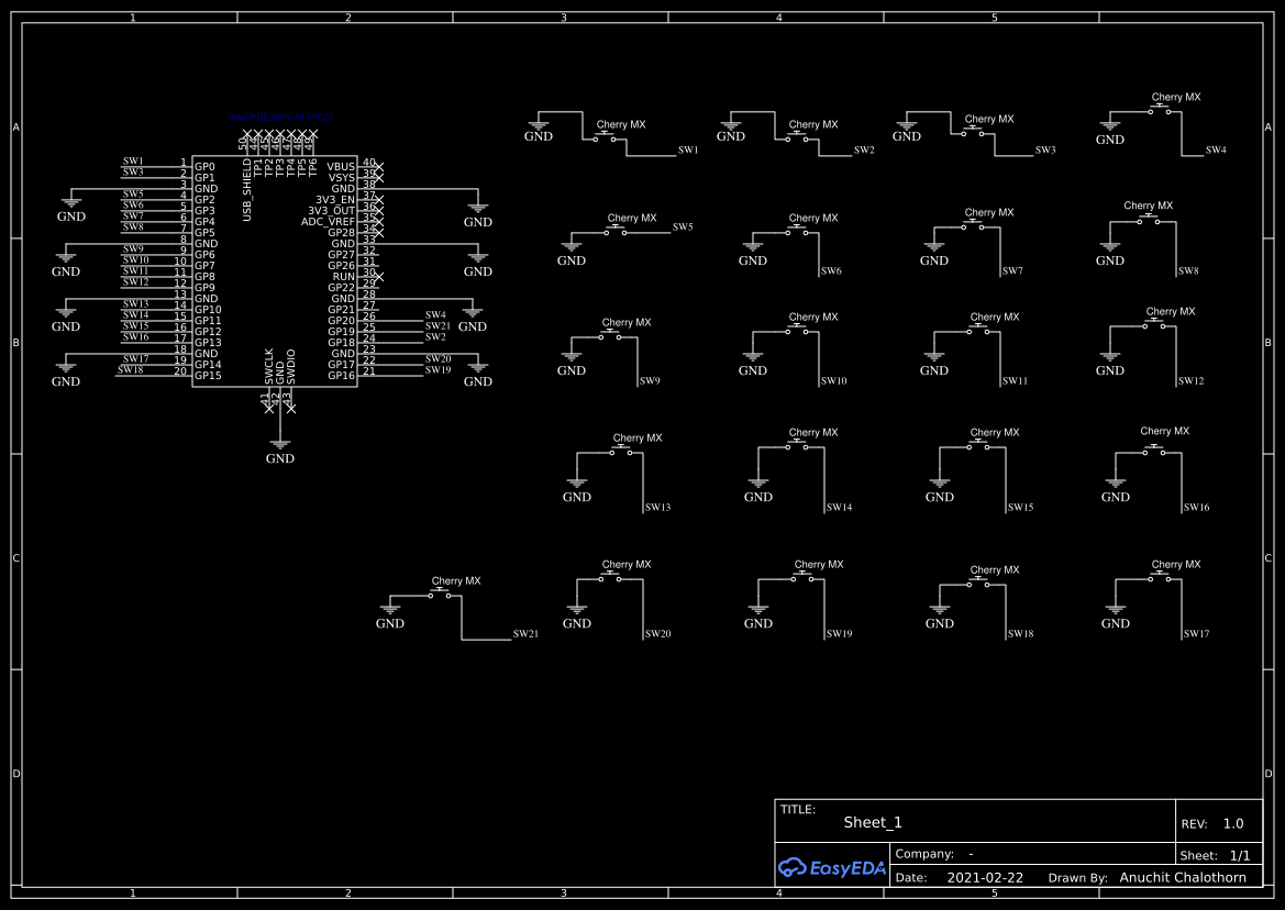 RPI Pico 21 Keyboard Mx - OSHWLab