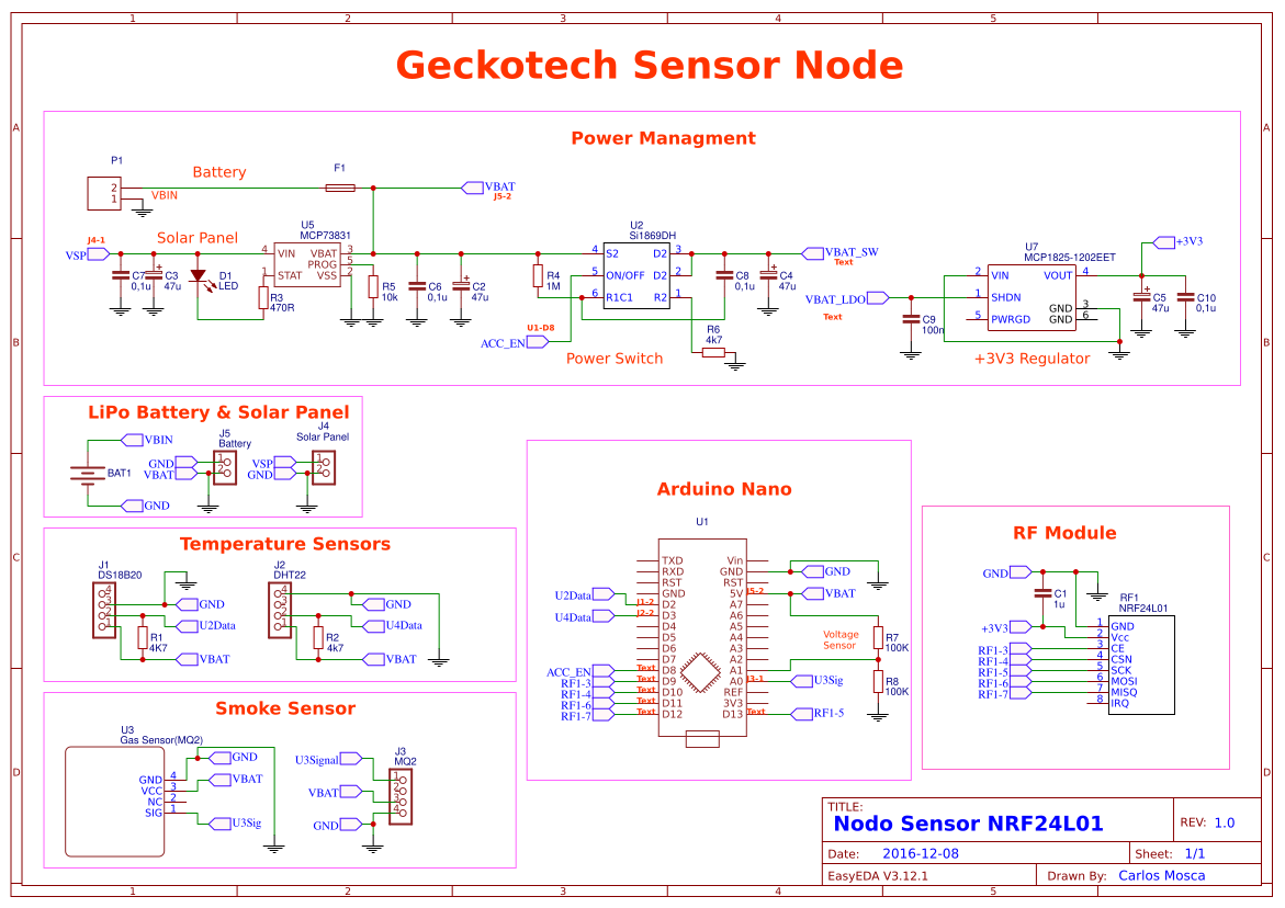Nodo Sensor NRF24L01 - EasyEDA open source hardware lab