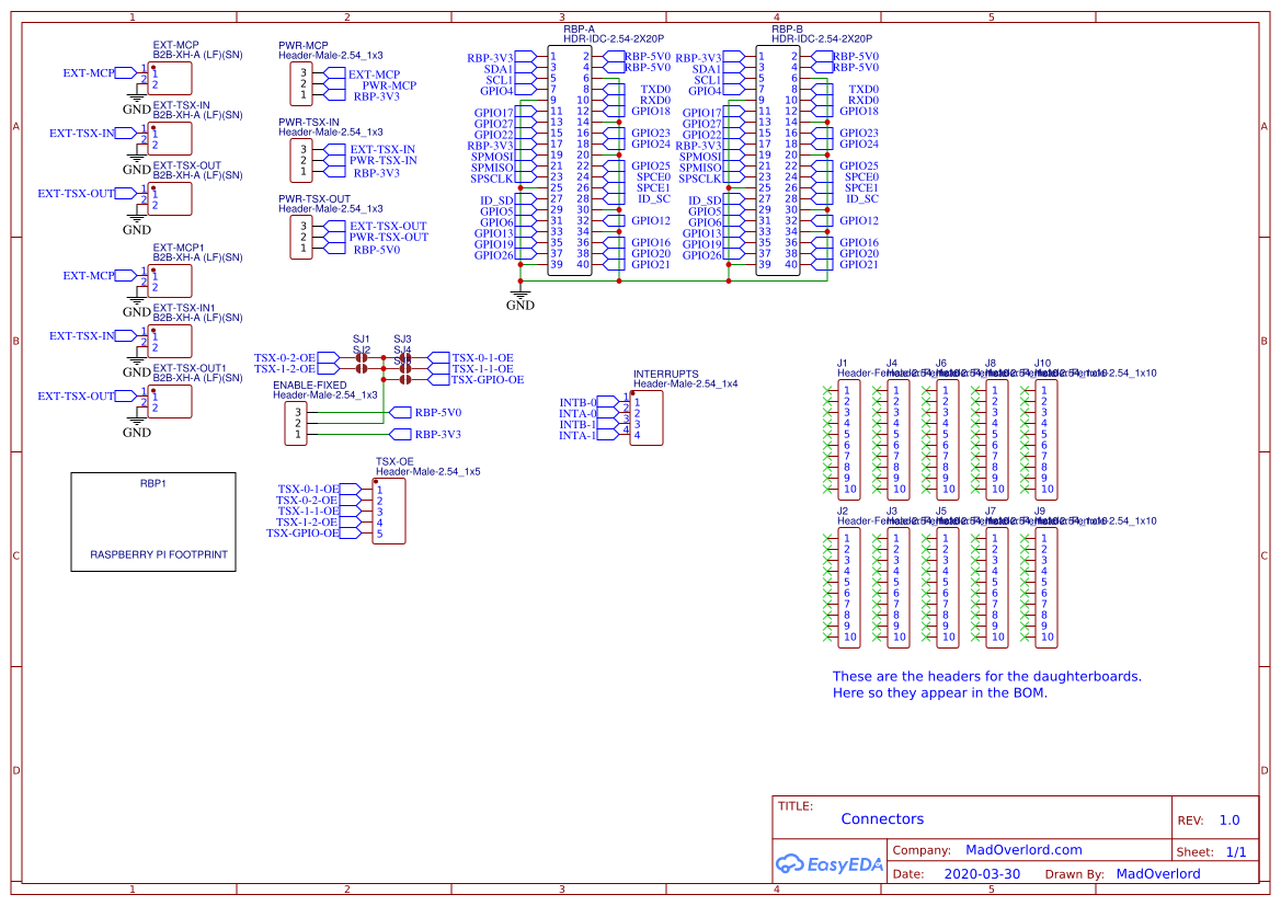 Raspberry Pi 40-channel daisy-chainable IO expander - EasyEDA open source hardware lab
