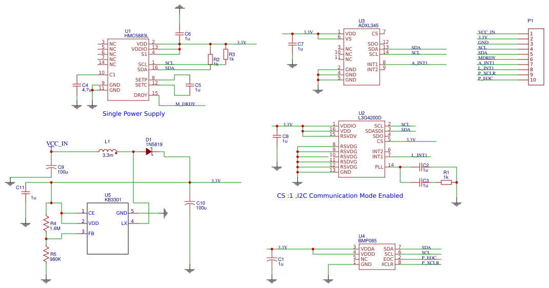 L3G4200D+ADXL345+HMC5883L+BMP085 Module - OSHWLab