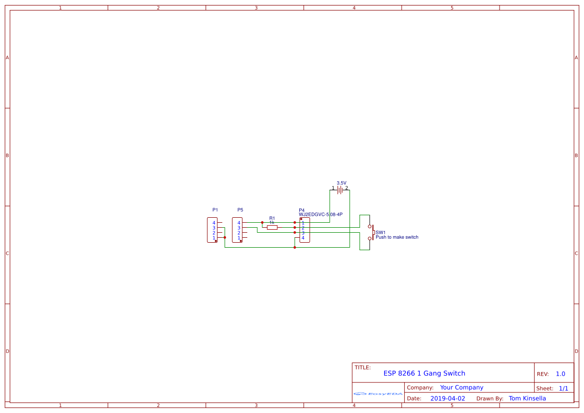 ESP 1 GangLight Switch - Platform for creating and sharing projects - OSHWLab