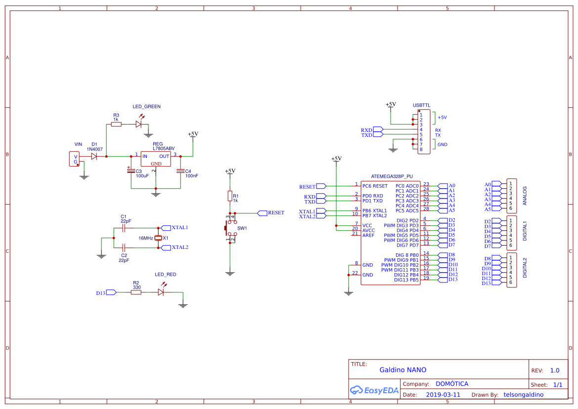 GALDINO NANO - EasyEDA open source hardware lab