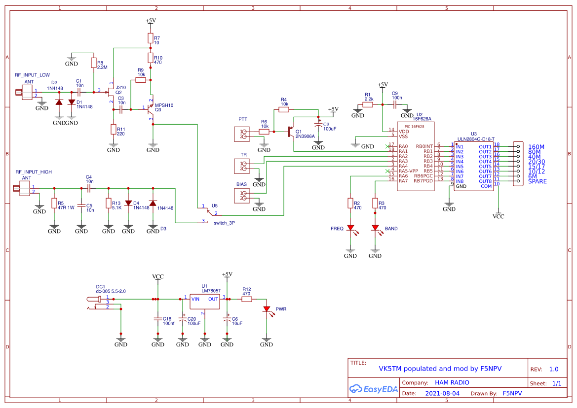 Automatic Band decoder - EasyEDA open source hardware lab