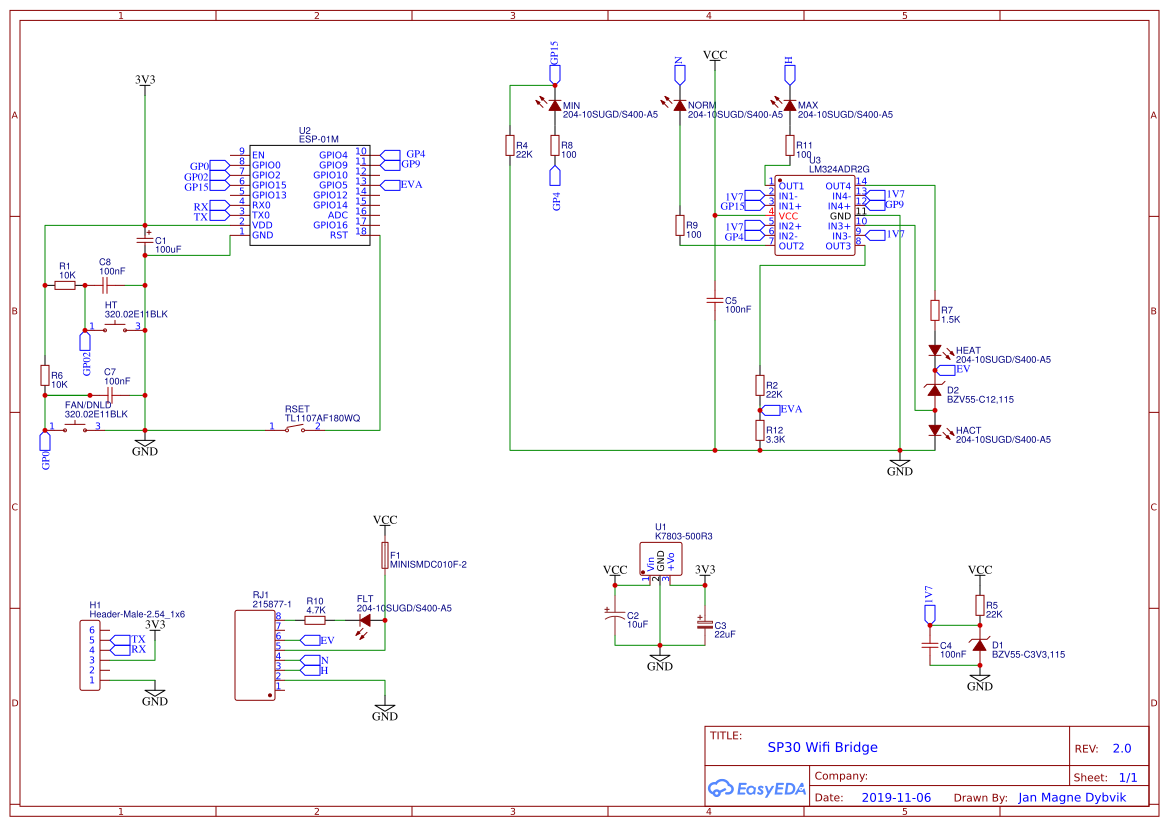 SP30 Wifi Bridge v2 - EasyEDA open source hardware lab