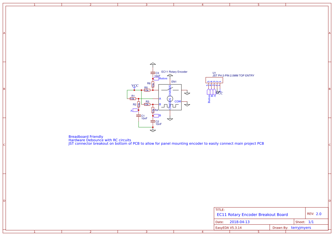 EC11RotaryEncoderBreakoutBoard v2.0 - OSHWLab