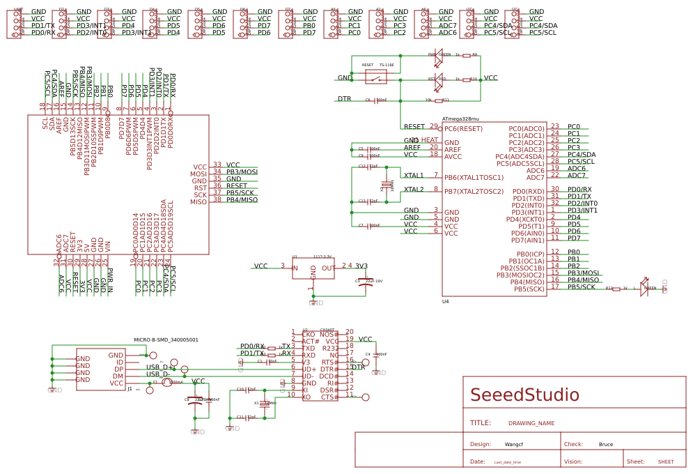 Seeeduino Lotus Atmega328 Board With Grove Interface Oshwlab 