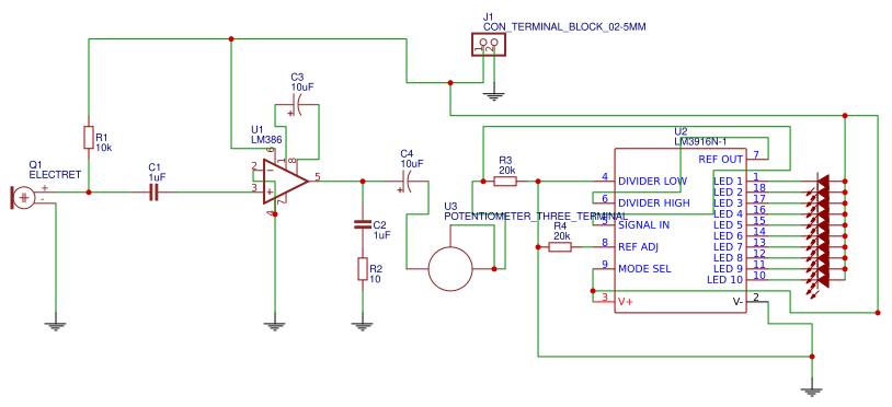 Stereo Vu meter - EasyEDA open source hardware lab
