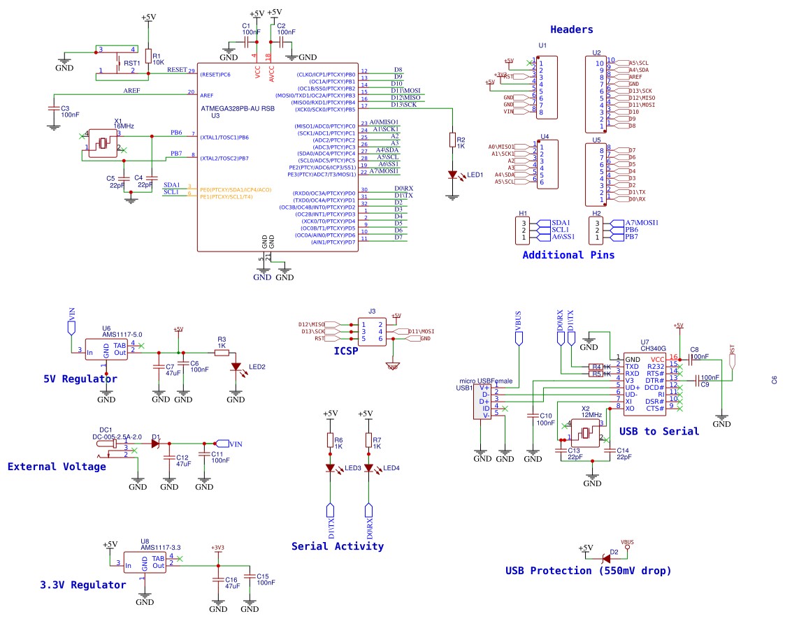 Uno Plus 328P - EasyEDA open source hardware lab