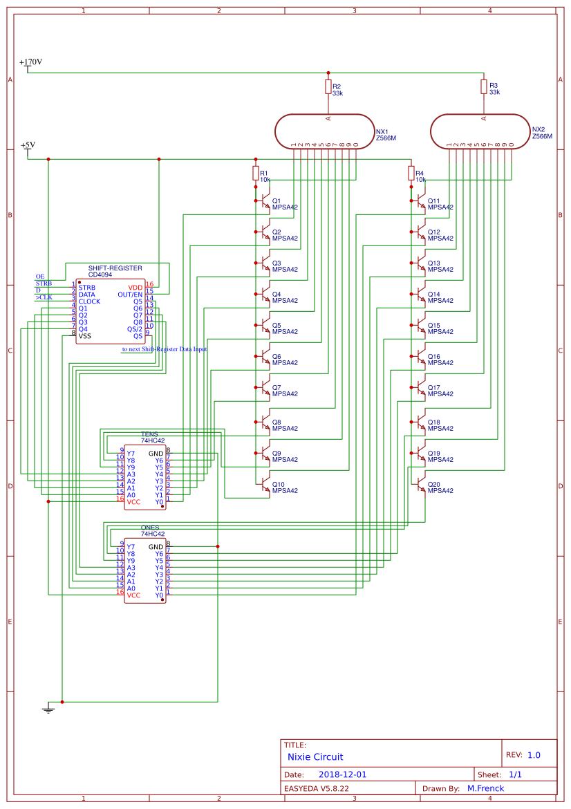 Nixie Circuit - EasyEDA open source hardware lab