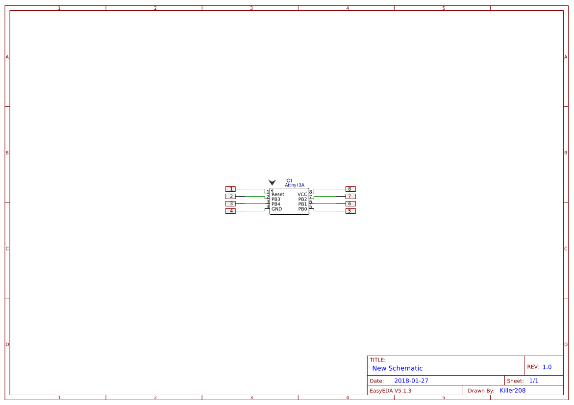 Макетная плата для прошивки ATtiny13 - EasyEDA open source hardware lab