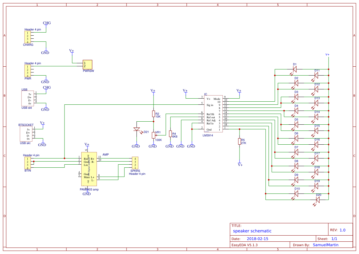 speaker schematic - EasyEDA open source hardware lab