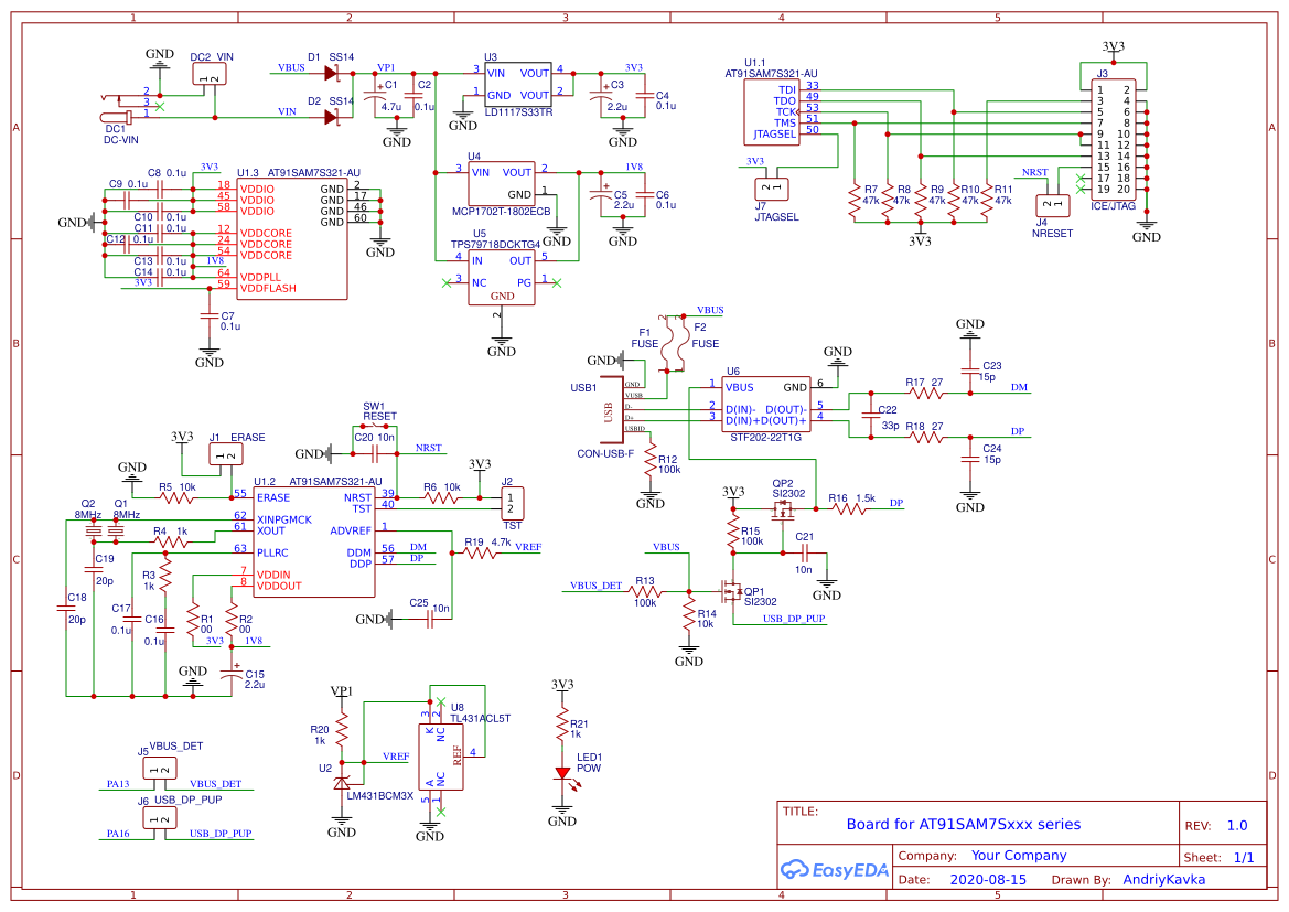 SAM7SXXX_LQFP64_BOARD - EasyEDA open source hardware lab