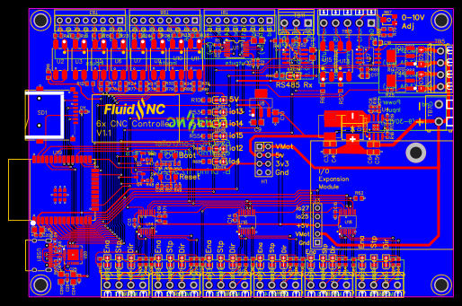 6X CNC Controller ESP32 (integrated ESP32) - EasyEDA open source hardware lab
