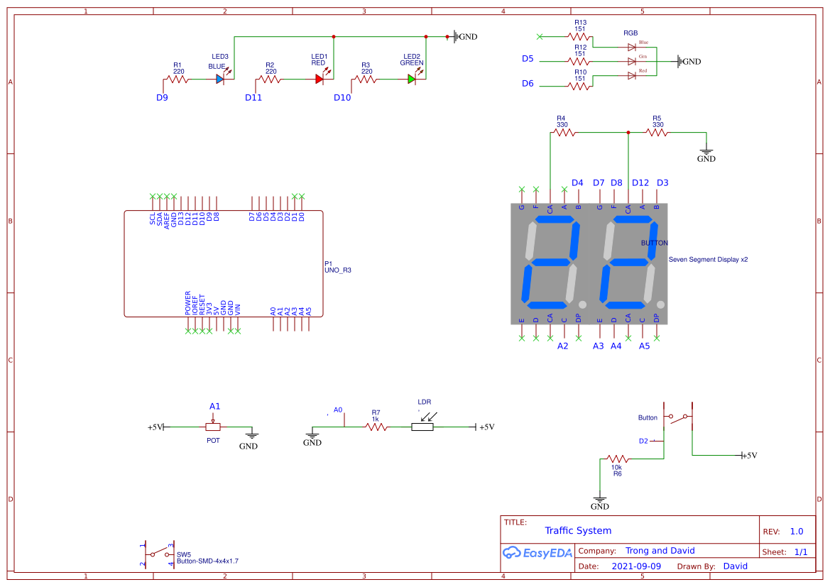 Assignment 2 Traffic Lights - EasyEDA open source hardware lab
